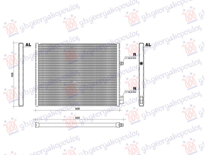HLADNJKA MOTORA DODATNI 4.4 BENZIN (550×446) BMW X5 (F15) (2013-2018) (OEM: 17117576273)