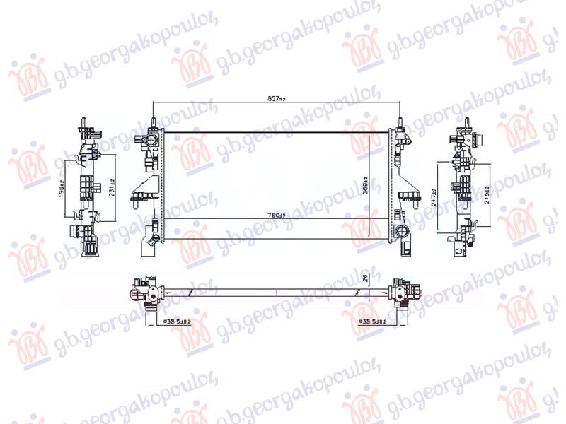 HLADNJAK MOTORA 2.2 DIZ (MAN) (780×370) FIAT DUCATO (2020-) (OEM: 52179695)