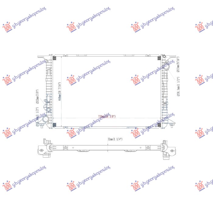 HLADNJAK MOTORA 4.0 BENZIN (S) (MAN/AUTO) (720×462) AUDI A8 (2013-2017) (OEM: 4H0121251E)