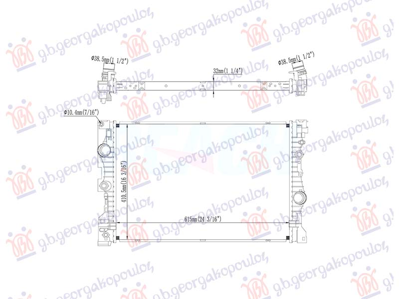 HLADNJAK MOTORA 2.0 BENZIN (MAN/AUTO) (615×414) BMW X3 (G01) (2017-2021) (OEM: 17119487319, 17119487451)