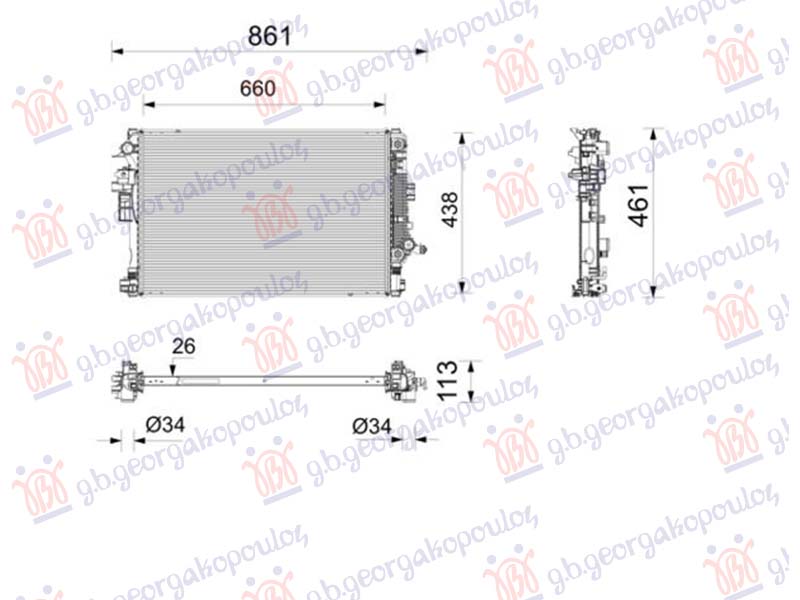 HLADNJAK MOTORA 2.0 DIZEL (AUTO) (660×438) OPEL INSIGNIA B Sports Tourer (Z18) (2020-) (OEM: 84208068)