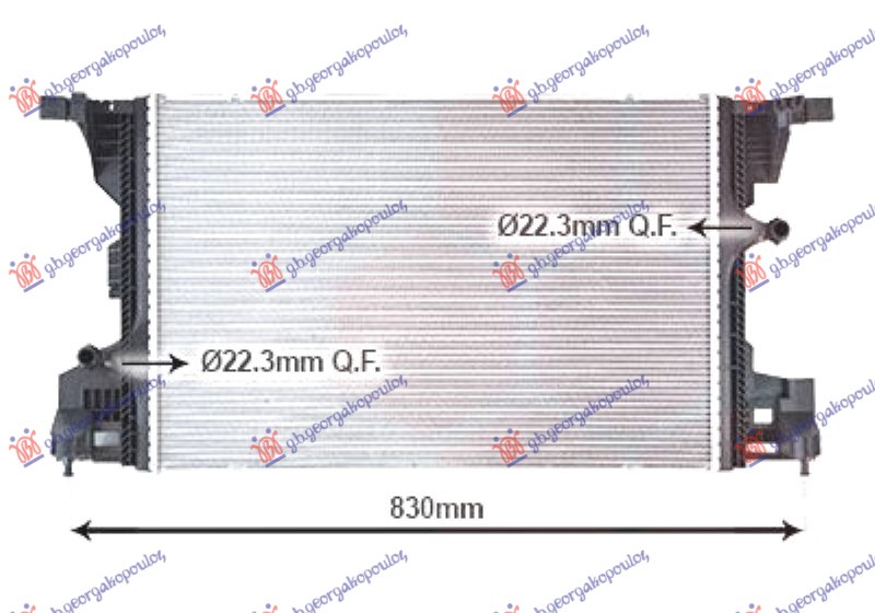 HLADNJAK MOTORA DODATNI BENZIN/DIZEL (632×423) MERCEDES A CLASS (V177) SEDAN (2018-) (OEM: 2475003800)