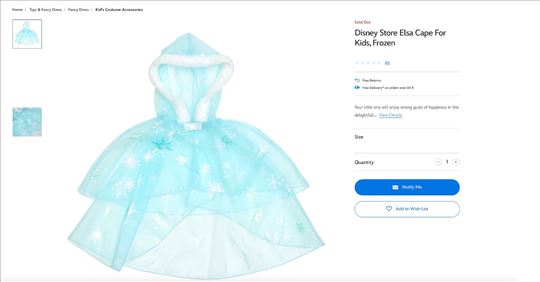Frozen Elsa Plast (Disney original)