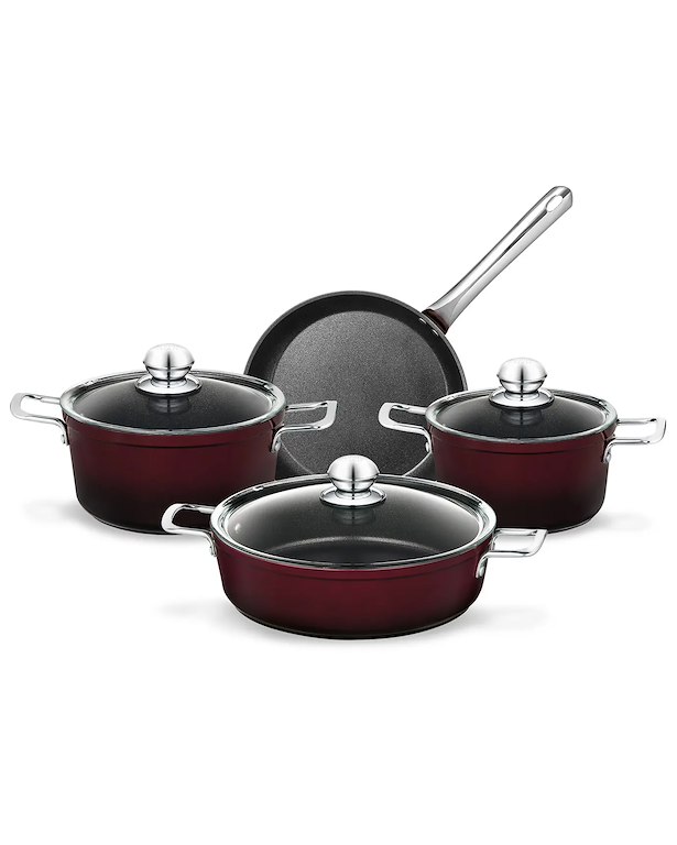 MADAME COCO Titanium Professional Set šerpi, 7 delova, Bordo
