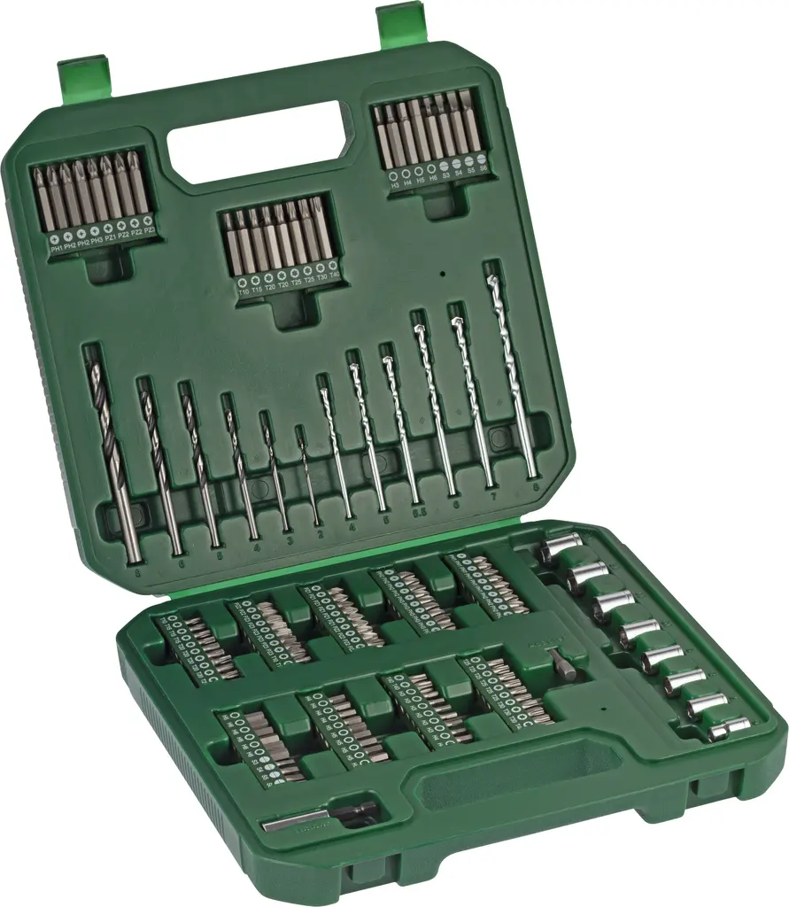 Bosch Set bit nastavaka i burgija 2608522570, L - PH, PZ, SL, HEX, TORX bitovi, nasadni ključevi i matice, burgije za metal, drvo i zid, držači i univerzalni odvijači, 136 komada