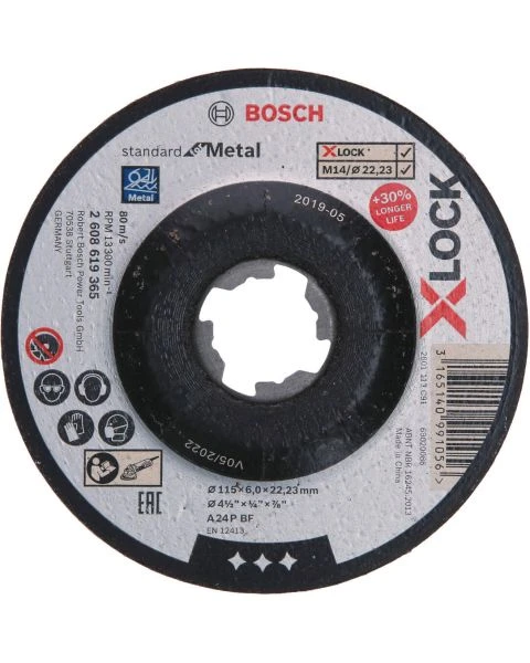 BOSCH Brusna ploča za metal X-LOCK Standard izvijena 115 x 6 mm - 2608619365