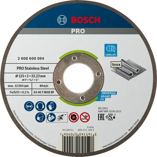 Bosch Rezna ploča PRO Stainlesss 125x2 mm 2608600094, 25 komada