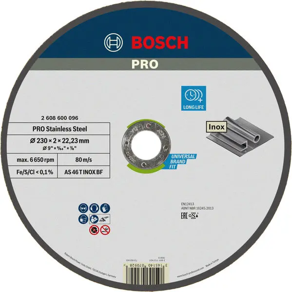Bosch Rezna ploča PRO Stainlesss 230x2 mm, 25 komada 2608600096
