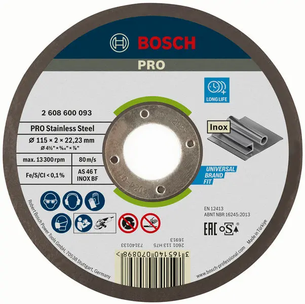 Bosch Rezna ploča PRO Stainlesss 115x2 mm 2608600093, 25 komada