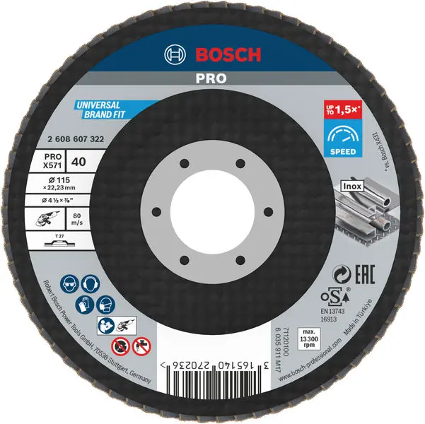 Bosch Pro Flap disk X571 G40 2608607322, 115 mm
