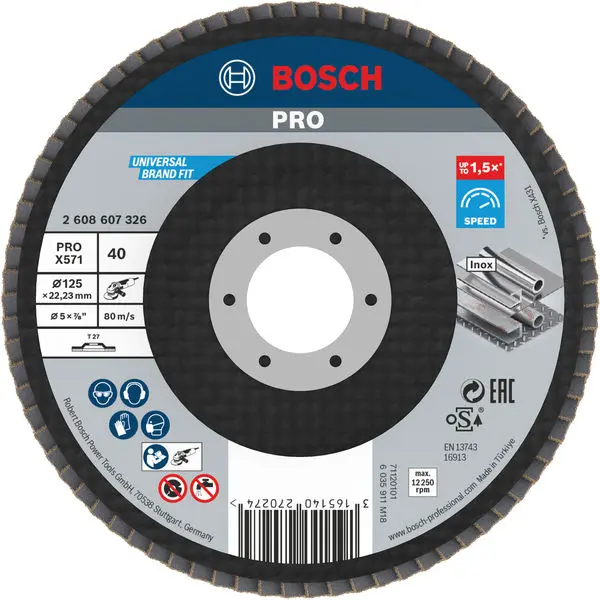 Bosch Pro Flap disk X571 G40 2608607326, 125 mm