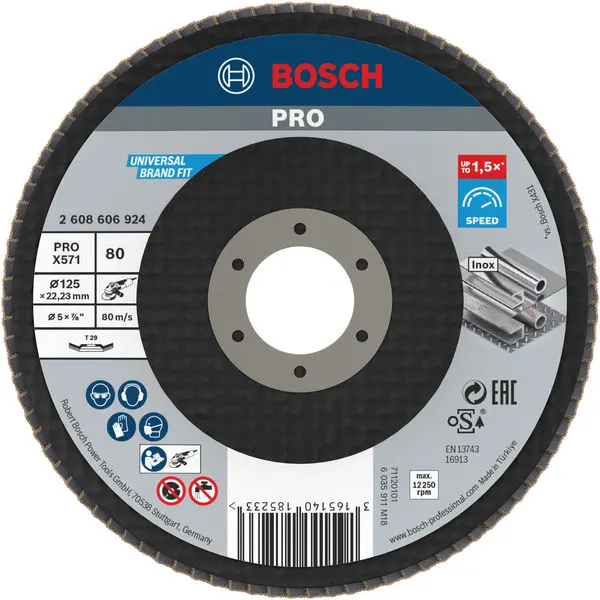 Bosch Flap disk PRO X571 G80 2608606924, 125 mm