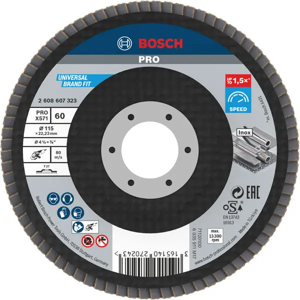 Bosch Pro Flap disk X571 G60 2608607323, 115 mm