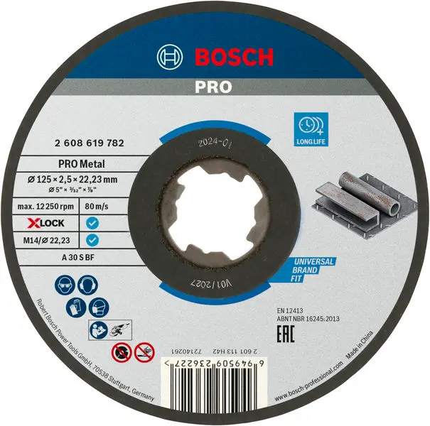 Bosch Pro Metal X-Lock rezna ploča ravna 2608619782, 125 × 2,5 mm