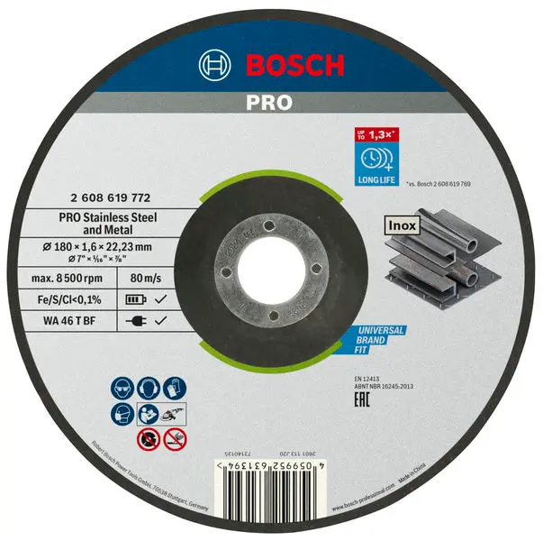 Bosch Pro SS&M Rezna ploča 2608619772, Izvijena, 180 × 1,6 mm, 25 komada
