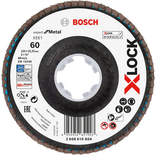 Bosch X-Lock Flap disk X551 2608619804, P60, 125 mm, Ugaoni