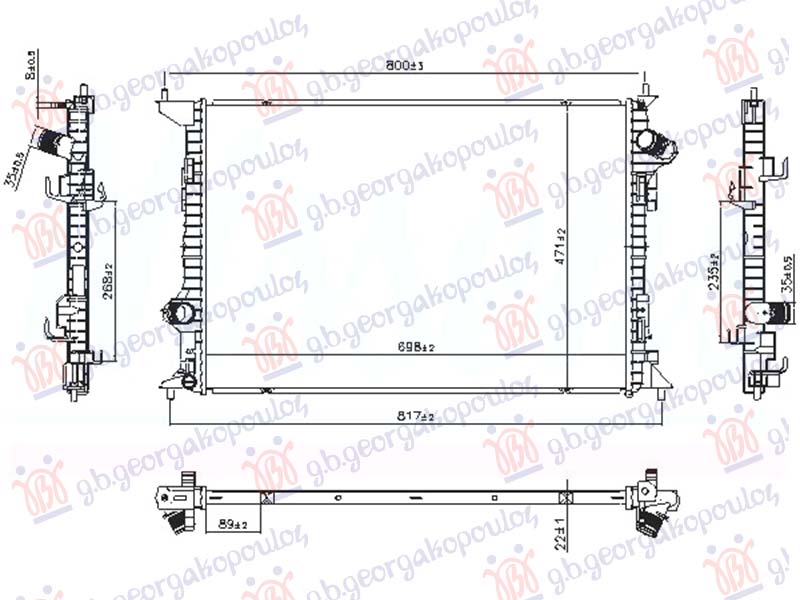 HLADNJAK MOTORA 1.5/1.7 DIZEL (698×470) RENAULT KADJAR (2015-2019) (OEM: 21410HV80A)