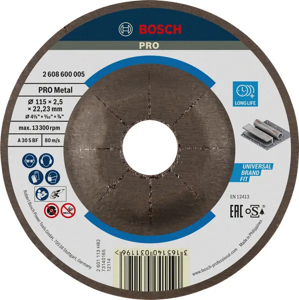 Bosch Metal rezna ploča PRO 115x2 mm 2608600005, Izvijena, 25 komada