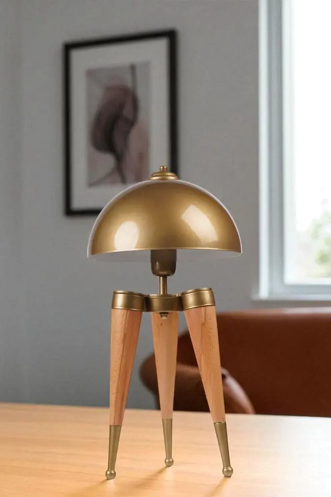 Opviq Stona lampa Stil, Bež-zlatne boje