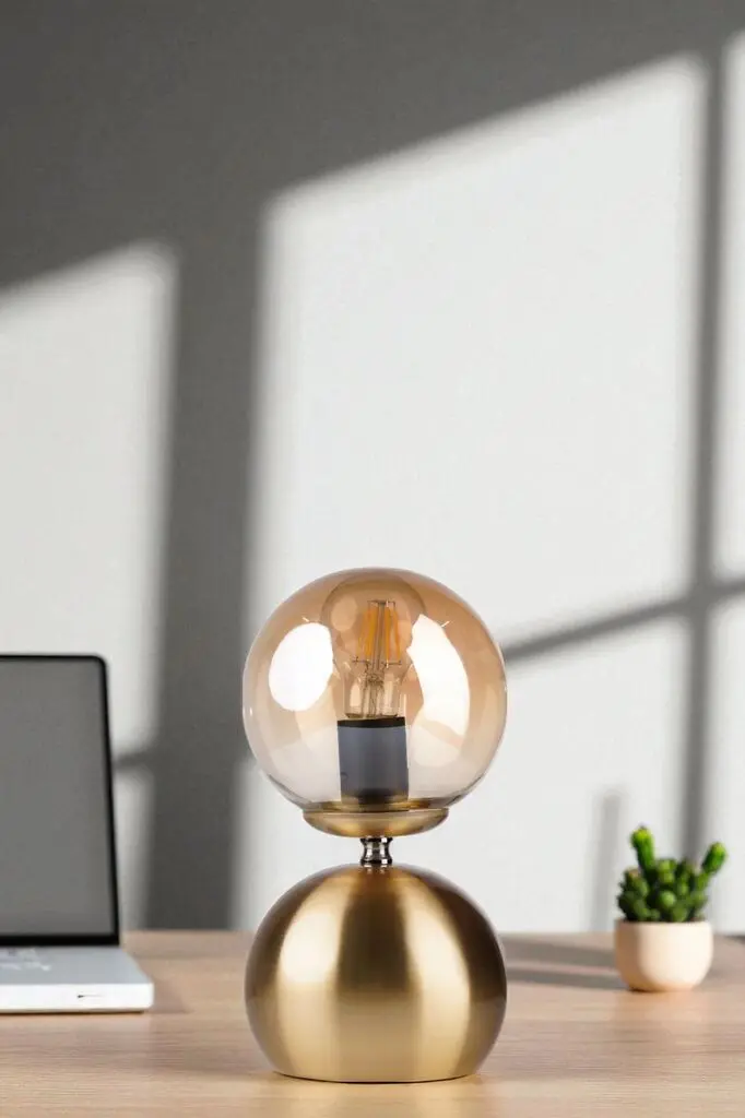 Opviq Stona lampa Oliver, Zlatno-providna