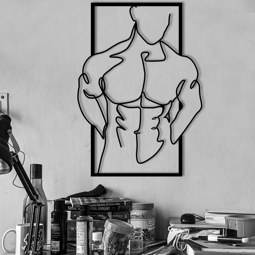 Wallity Zidna dekoracija Muscular Man, 36 x 50 cm, Crna