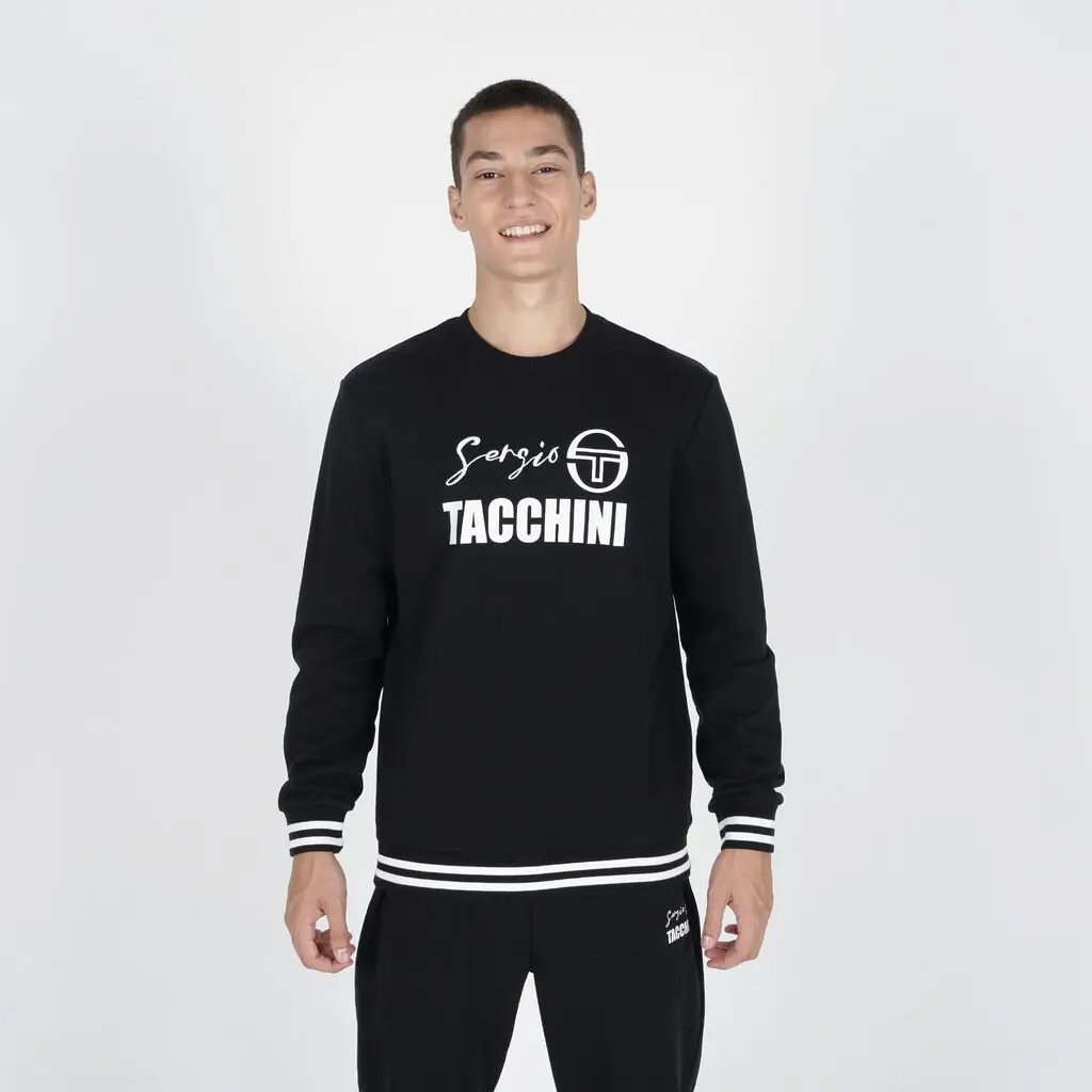 Sergio Tacchini Muški duks Johnny crewneck, Crni
