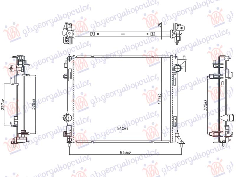 HLADNJKA MOTORA 1.6/1.8 BENZIN (MAN) (540×471) RENAULT AUSTRAL (2022-) (OEM: 21410HV70A)