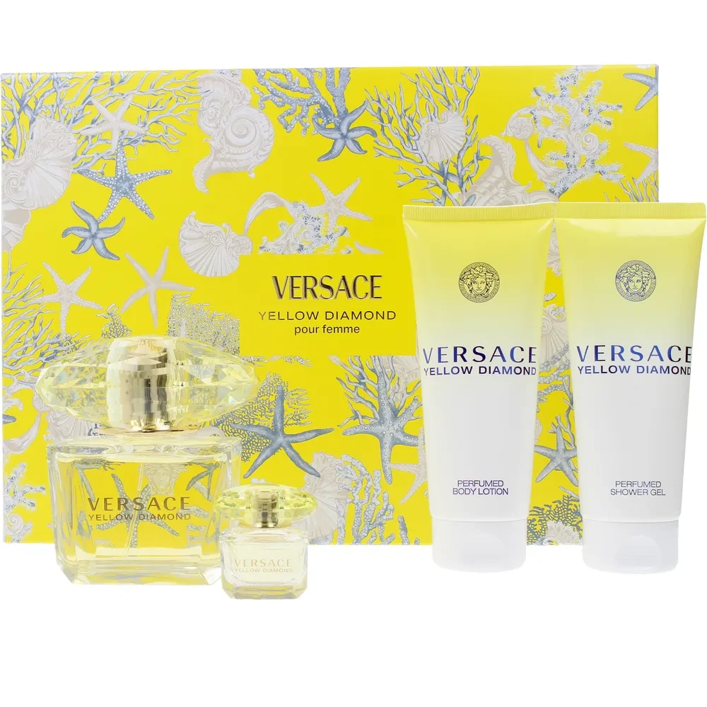 Versace Yellow Diamond Ženski poklon set (EDT 90Ml + Losion za telo 100Ml + Gel za tuširanje 100Ml + EDT 5Ml) 5200635 W