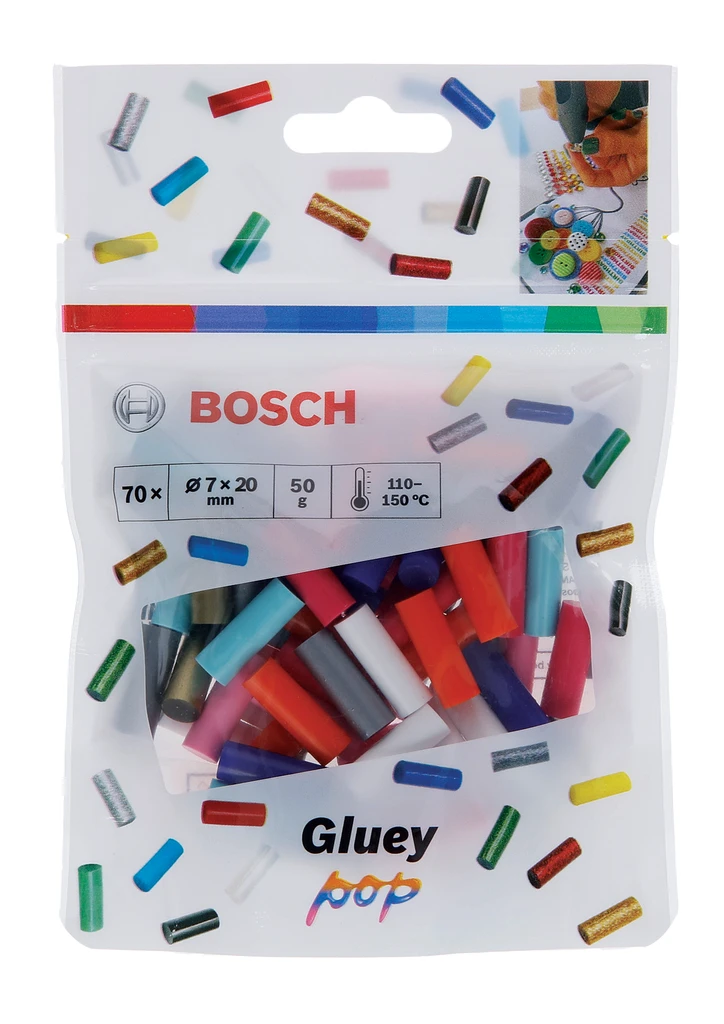 Bosch Lepak u štapićima Gluey 8 kom, POP color mix 2608002011, za pištolje za lepak