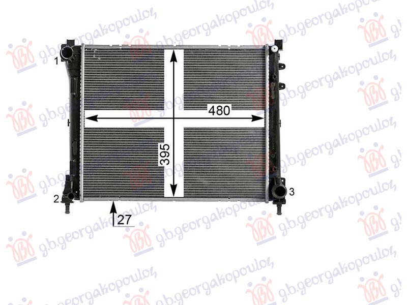 HLADNJAK MOTORA 0.9 BENZIN – 1.3 DIZEL (480x392x34) (MARELLI) LANCIA Y (2011-2024) (OEM: 51837884)