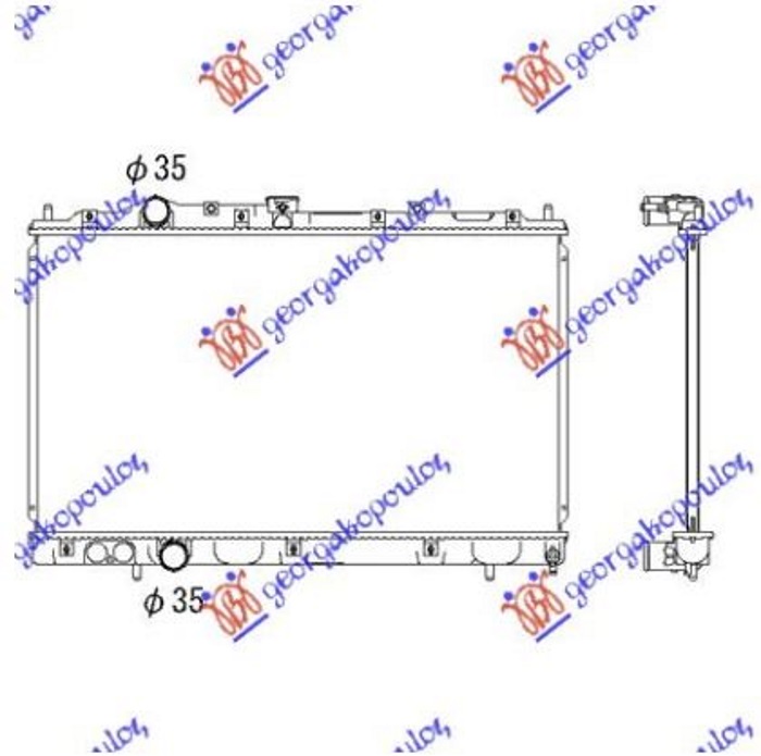 HLADNJAK MOTORA 1.3/1.5/1.6/1.4CC (37.5×66) (KOYO) MITSUBISHI COLT (CJ1) (1999-2005) (OEM: MR187961)