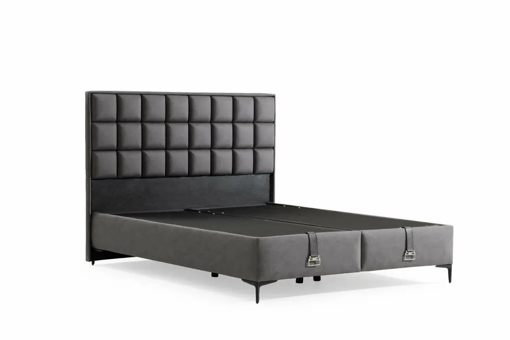 Hanah Home Osnova za krevet sa uzglavljem Abella, 90x121x190 cm,Siva