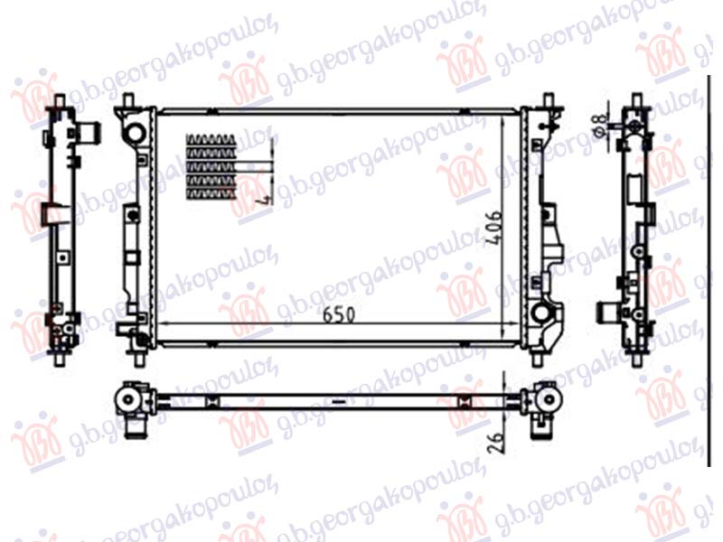 HLADNJAK MOTORA 1.4 BENZIN/HIBRID (650×415) SUZUKI SX4/S-CROSS (2022-) (OEM: 1770076S00)