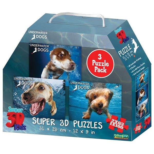 National Geographic - Underwater Dogs - 3-Pack Super 3D Puzzle Prime 3D 10210