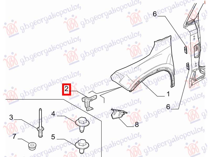 NOSAC BLATOBRANA GORNJI METAL (O) Desna str. ALFA ROMEO JUNIOR (2024-) (OEM: 50572609)