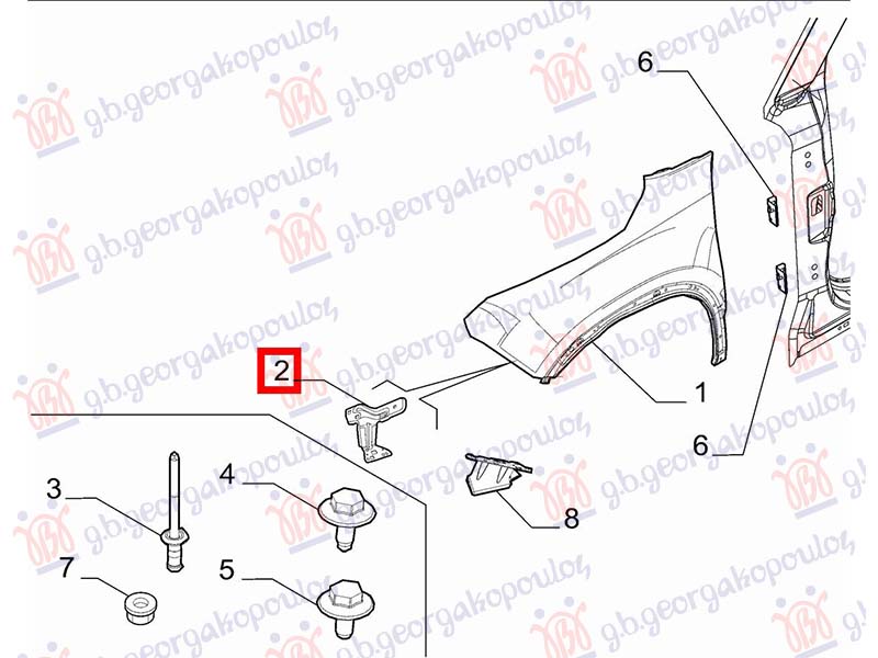 NOSAC BLATOBRANA GORNJI METAL (O) Leva str. ALFA ROMEO JUNIOR (2024-) (OEM: 50572610)