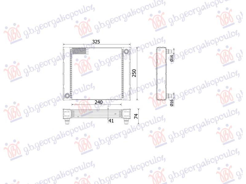HLADNJAK MOTORA DODATNI 4.4 BENZIN (DESNO) (240×250) BMW SERIES 6 (F13/12/06) COUPE/CABRIO (2011-2015) (OEM: 17112284276, 17112284278)