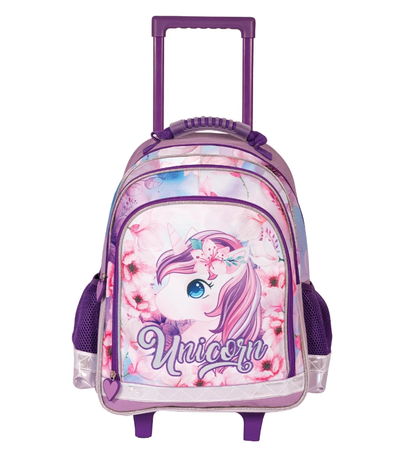 S-Cool Ranac za devojčice sa ojačanim leđima Trolley Unicorn SC2286, Lavanda
