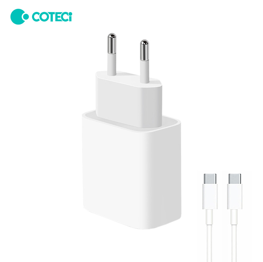 Kucni punjac Coteci CS5193 20W sa PD na lightning kablom beli