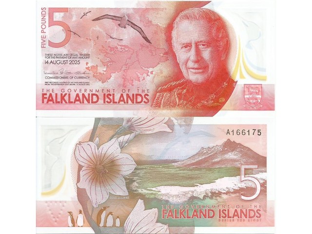 Falkland Islands 5 Pounds 2025. UNC Polymer