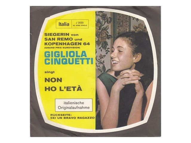 Gigliola Cinquetti – Non Ho L`età Vinyl, 7`, 45 RPM