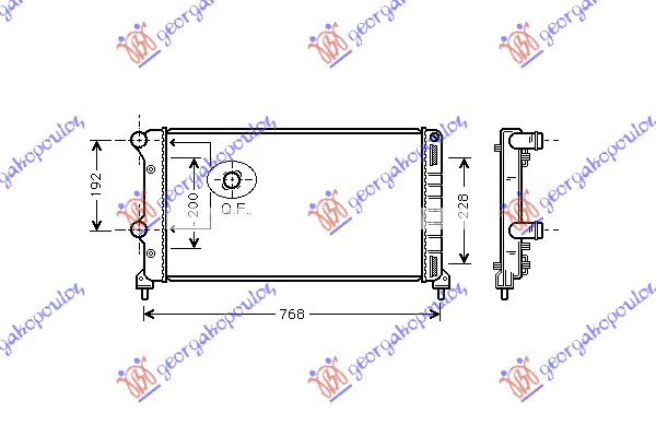 HLADNJAK MOTORA 1.3/1.9cc JTD (+/-AC) (70×30.6) (VALEO) FIAT DOBLO (2005-2009) (OEM: 46807378, 51779233, 51861635)