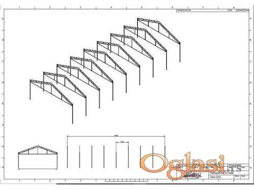 ČELIČNA konstrukcija POCINKOVAN čelik 410 kvadrata