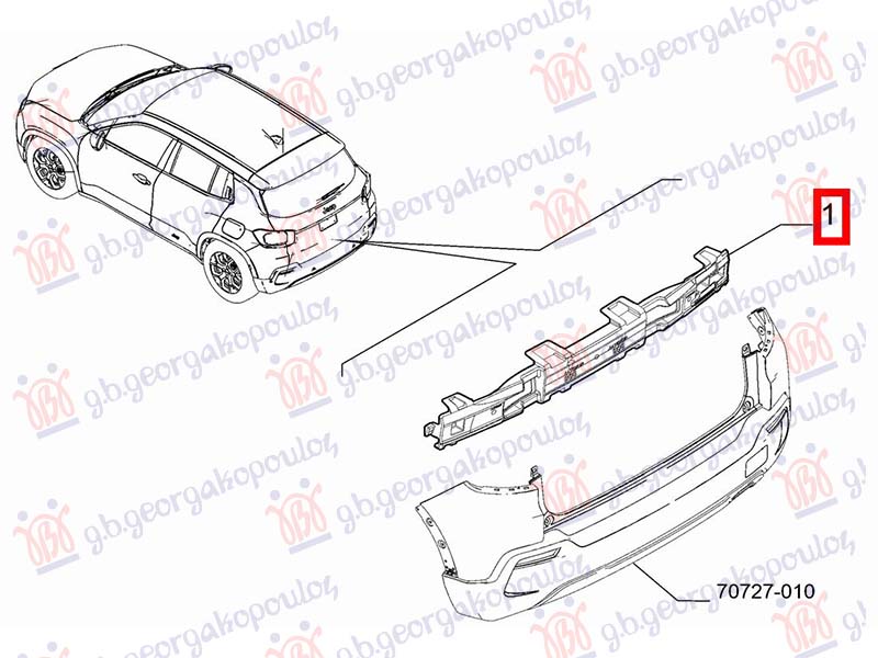 SINA ZADNJEG BRANIKA PLASTICNA (O) ALFA ROMEO JUNIOR (2024-) (OEM: 50574047)