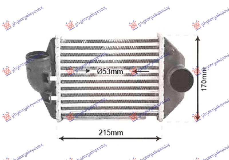 HLADNJAK INTERKULERA 2.4-2.7 BENZIN (215×172) (LEVO) AUDI A6 (1997-2004) (OEM: 078145805N)