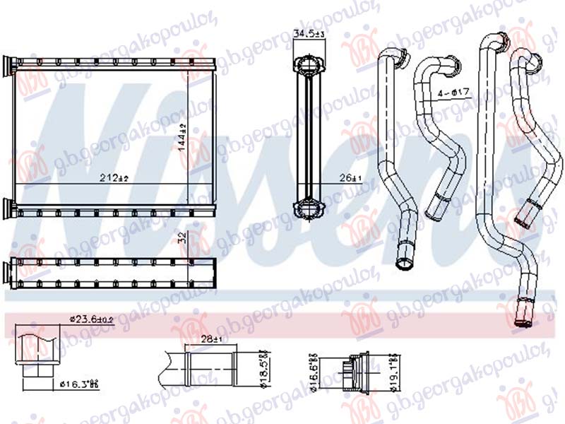 GREJAC KABINE (144×212) (NISSENS) SUZUKI VITARA (2019-) (OEM: 7412061M00, 7412061MA0)