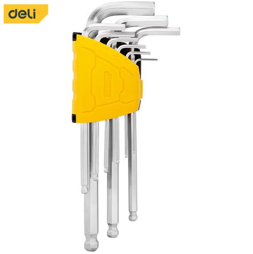 DELI SET DUGIH KLJUČEVA IMBUS SA KUG.1,5–10MM9KOM