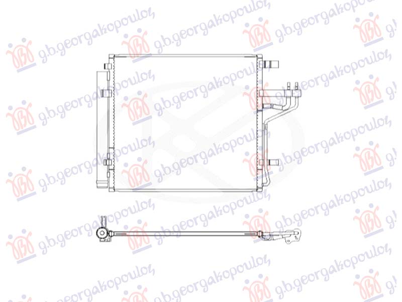 HLADNJAK KLIME 1.0/1.2 BENZIN (CEV 12.7/17) (447x398x12) KIA PICANTO (2017-2024) (OEM: 97606-G6050, 97606G6050)
