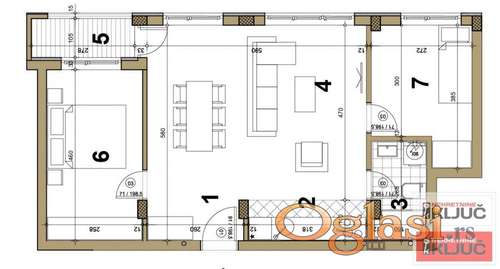 PODBARA, 61m2, Trosoban sa pdv, Nov, Kredit