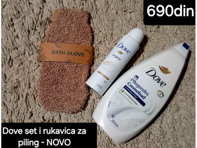 Dove set krema dezodorans rukavica piling NOVO